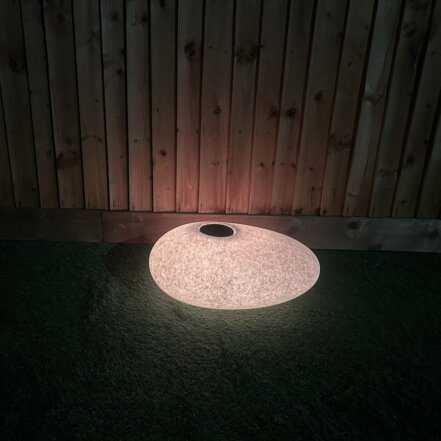LED Illuminated Pebble Planter Natural Stone - The Garden Mantra
